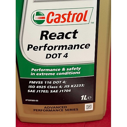 CASTROL CLASSIC Brake Fluid REACT PERFORMANCE DOT 4 - 1L Castrol-15A1EC
