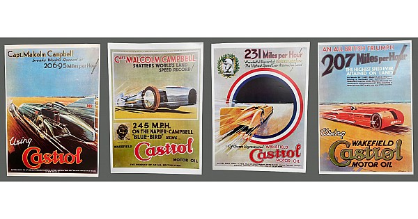 Castrol Classic Land Speed Poster Set (4) (Sold as the full set of four ...